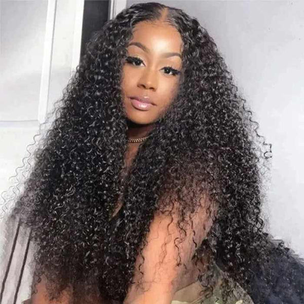Kinky Curly 13x6 HD Transparent Full Lace Front Human Hair Wig